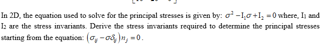 Solved In 2D, the equation used to solve for the principal | Chegg.com
