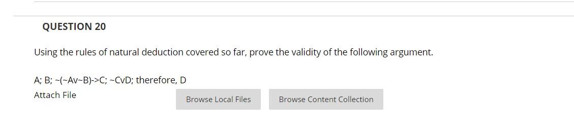 Solved QUESTION 20 Using the rules of natural deduction | Chegg.com