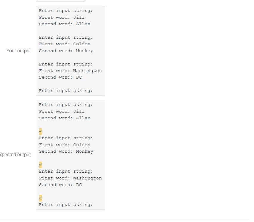 Solved Help with code! i keep getting empty spaces. Please | Chegg.com