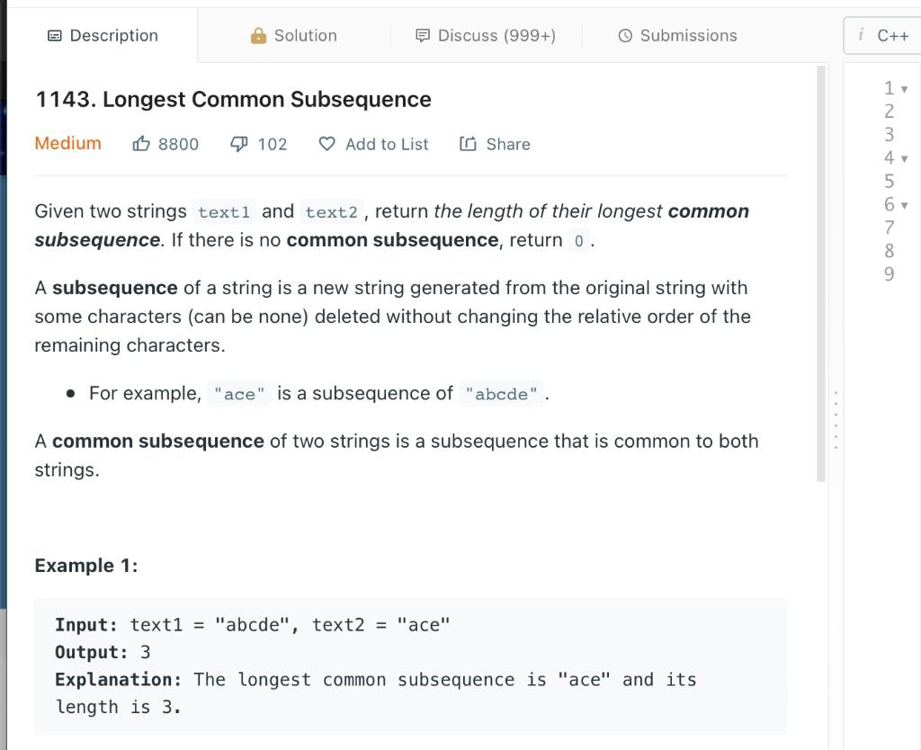 Solved Given Two Strings Text1 And Text2 Return The Length