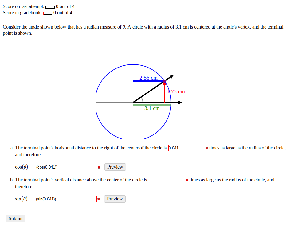 Solved score on last attempt: 0 out of 4 Score in | Chegg.com