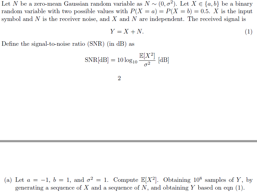 Let N be a zero-mean Gaussian random variable as | Chegg.com