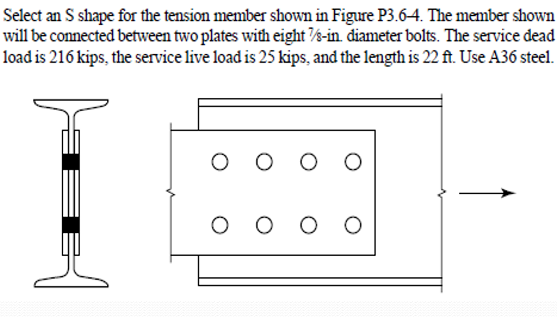 Solved Select an S shape for the tension member shown in | Chegg.com