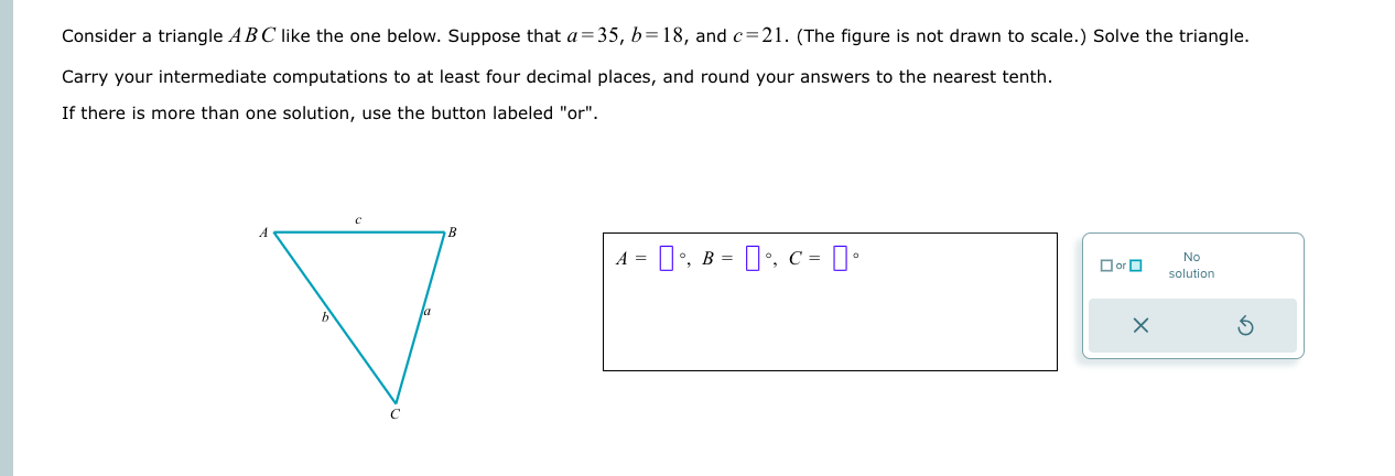 Solved Consider a triangle \\( A B C \\) like the one below. | Chegg.com