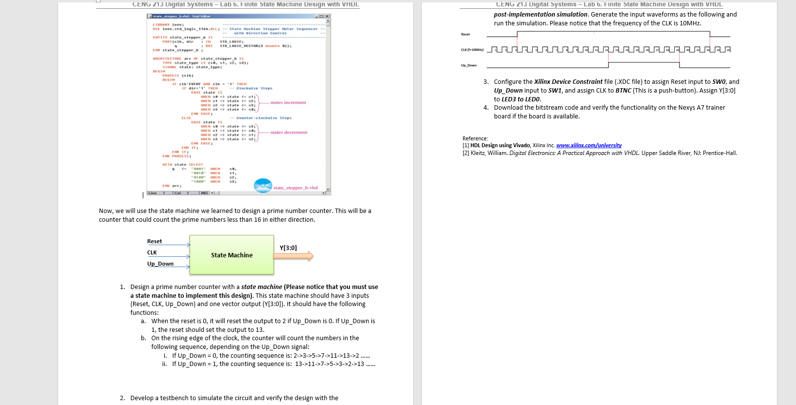 - CENG 213 Digital Systems - Lab b. Finite State | Chegg.com