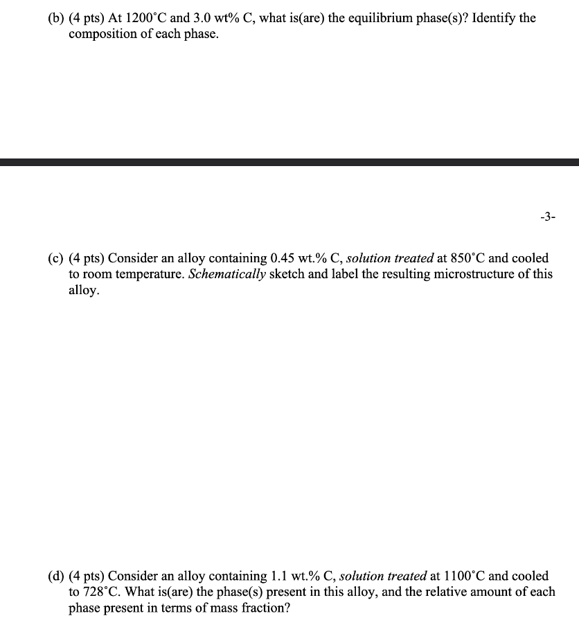 Solved From the Fe-Fe3 C phase diagram below, answer the | Chegg.com