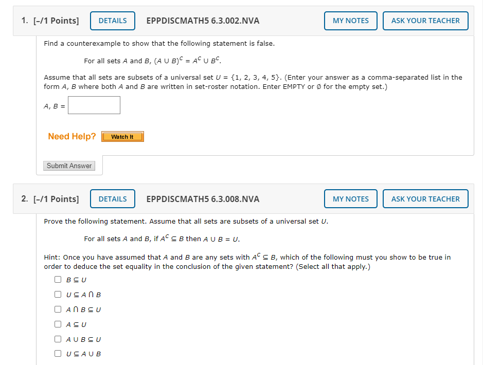 Solved 1. [-/1 Points] DETAILS EPPDISCMATH5 6.3.002.NVA MY | Chegg.com