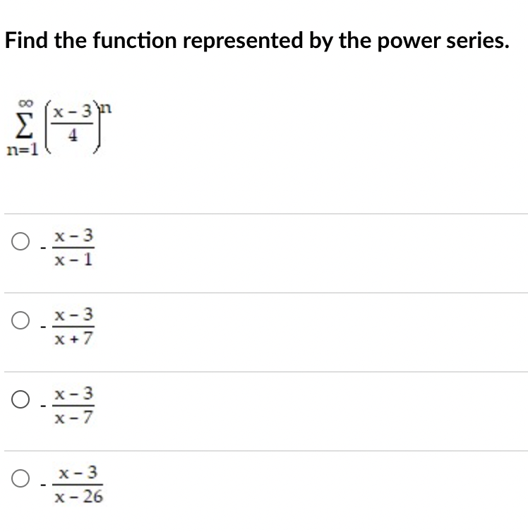 Solved Find the function represented by the power series. רן | Chegg.com