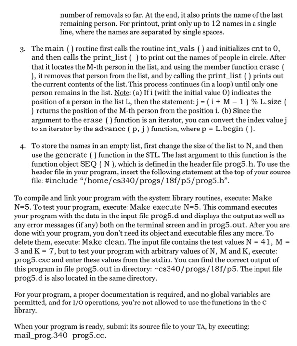 Solved The problem is known as the Josephus problem and | Chegg.com
