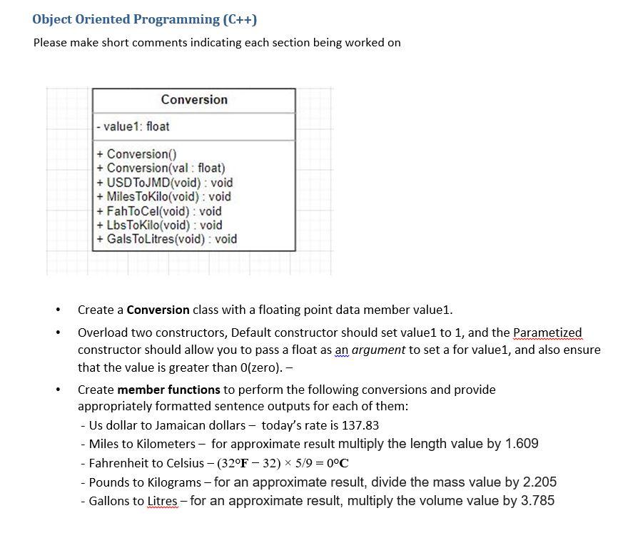 Solved Object Oriented Programming (C++) Please make short | Chegg.com