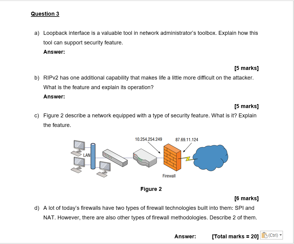 Solved Question 3 a) Loopback interface is a valuable tool | Chegg.com