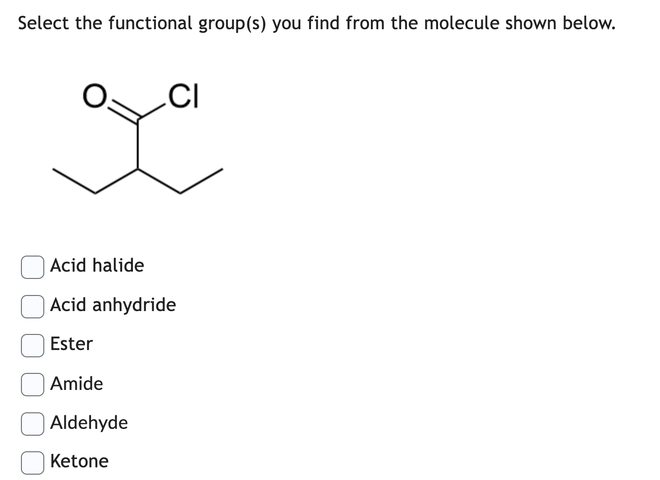 Solved Select the functional group(s) you find from the | Chegg.com