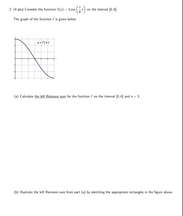 Solved 2 (4 pts) Consider the function fx)-o the interal | Chegg.com