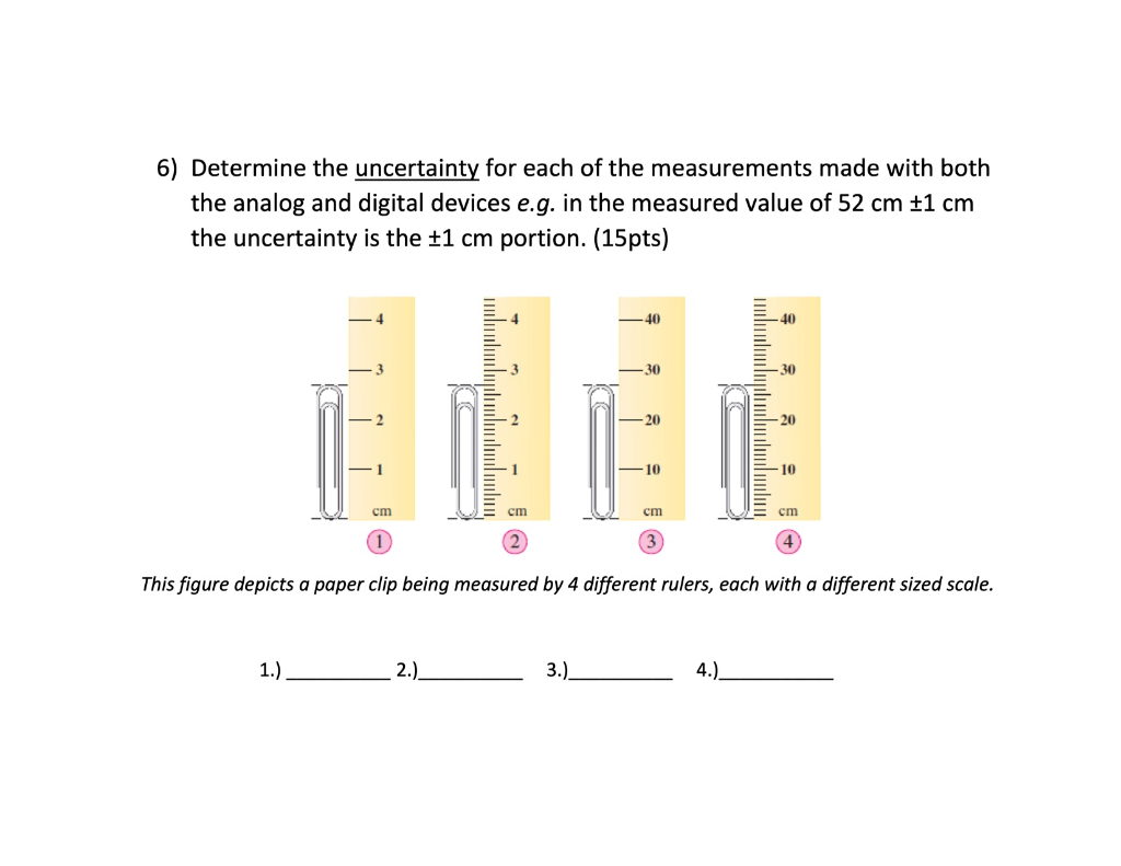 Solved Section #4: Uncertainty The uncertainty in a | Chegg.com