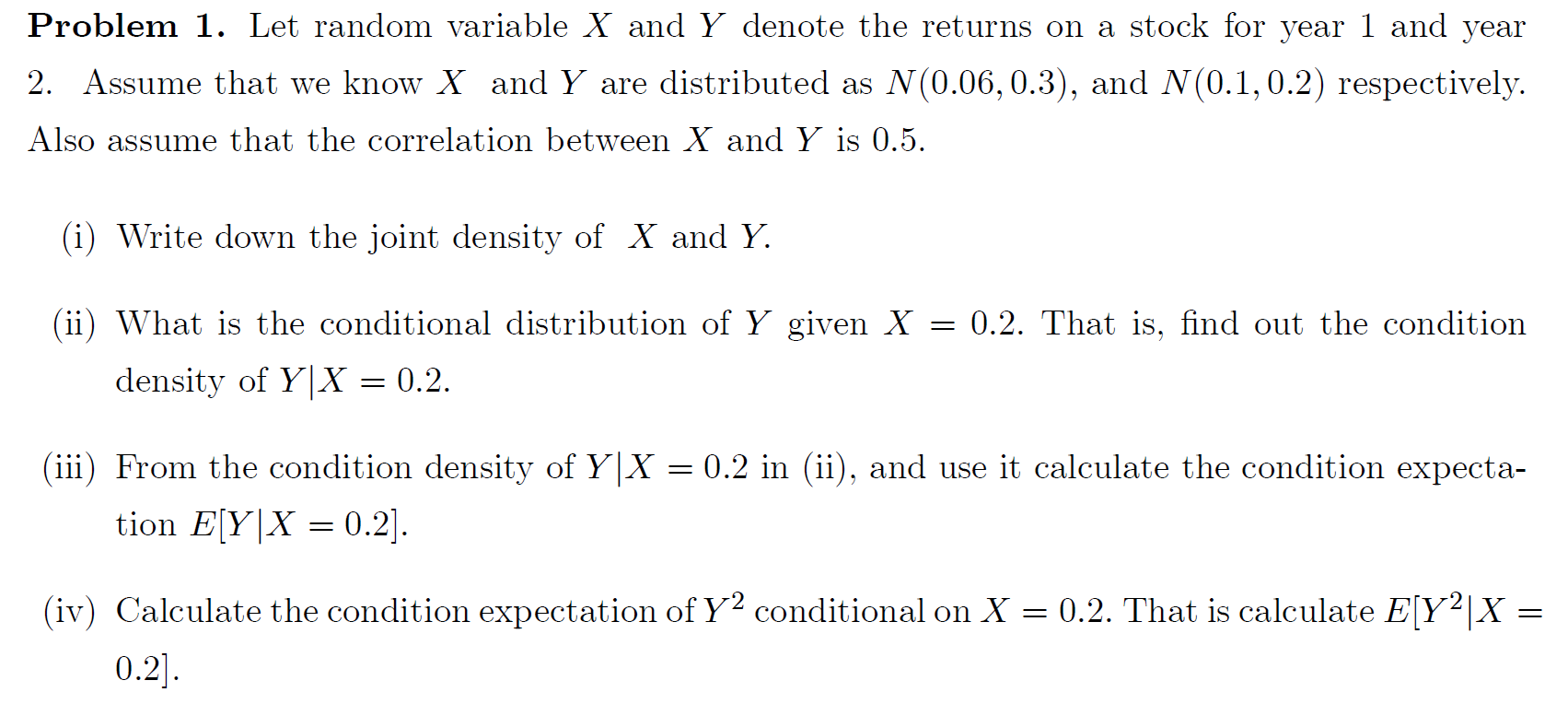 Solved Problem 1. Let random variable X and Y denote the | Chegg.com