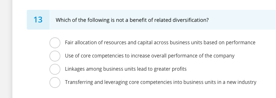 Solved 13 Which of the following is not a benefit of related | Chegg.com