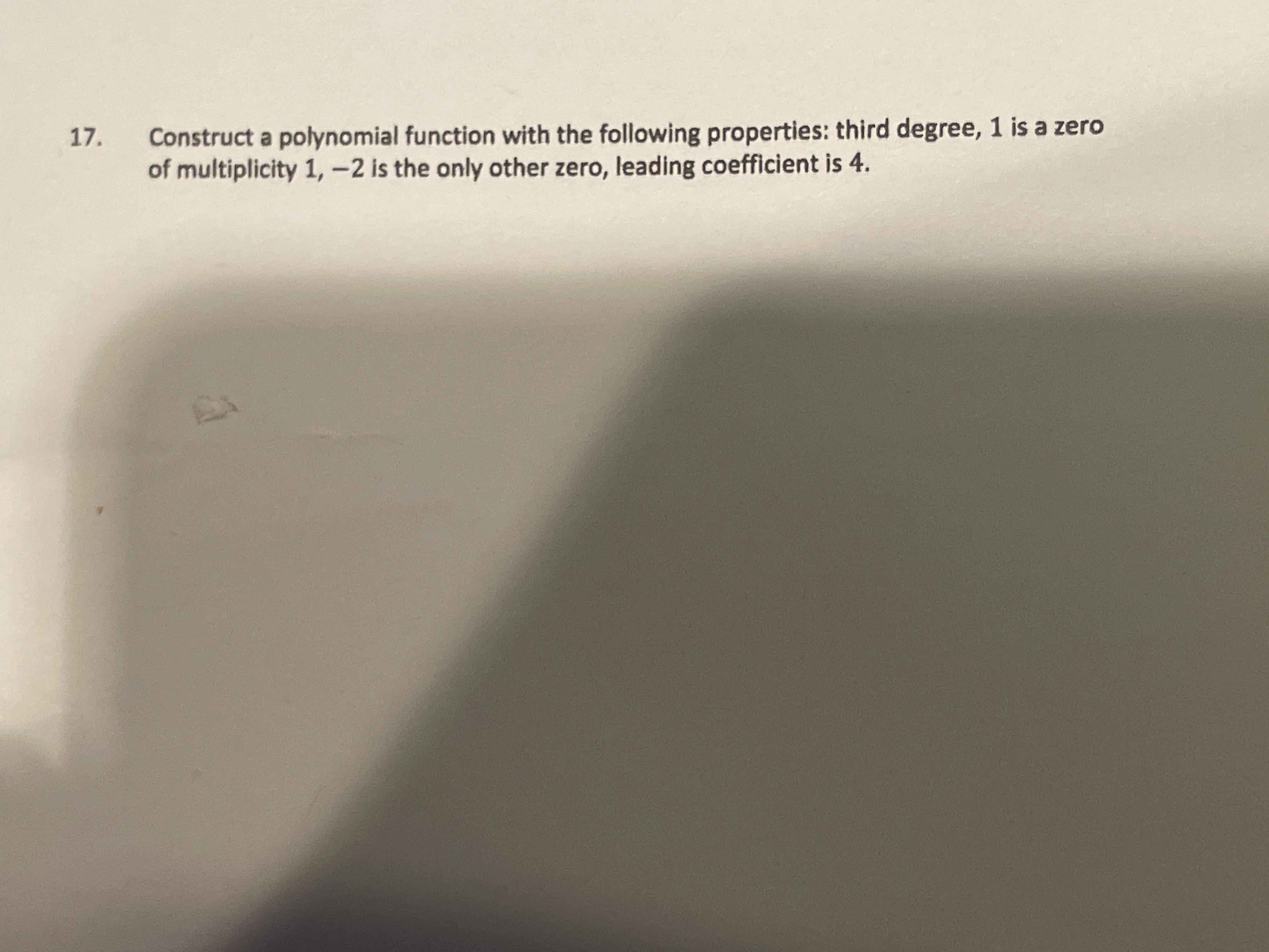 Solved Construct A Polynomial Function With The Following
