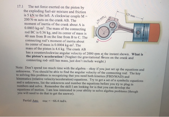 17.1 The net force exerted on the piston by the | Chegg.com