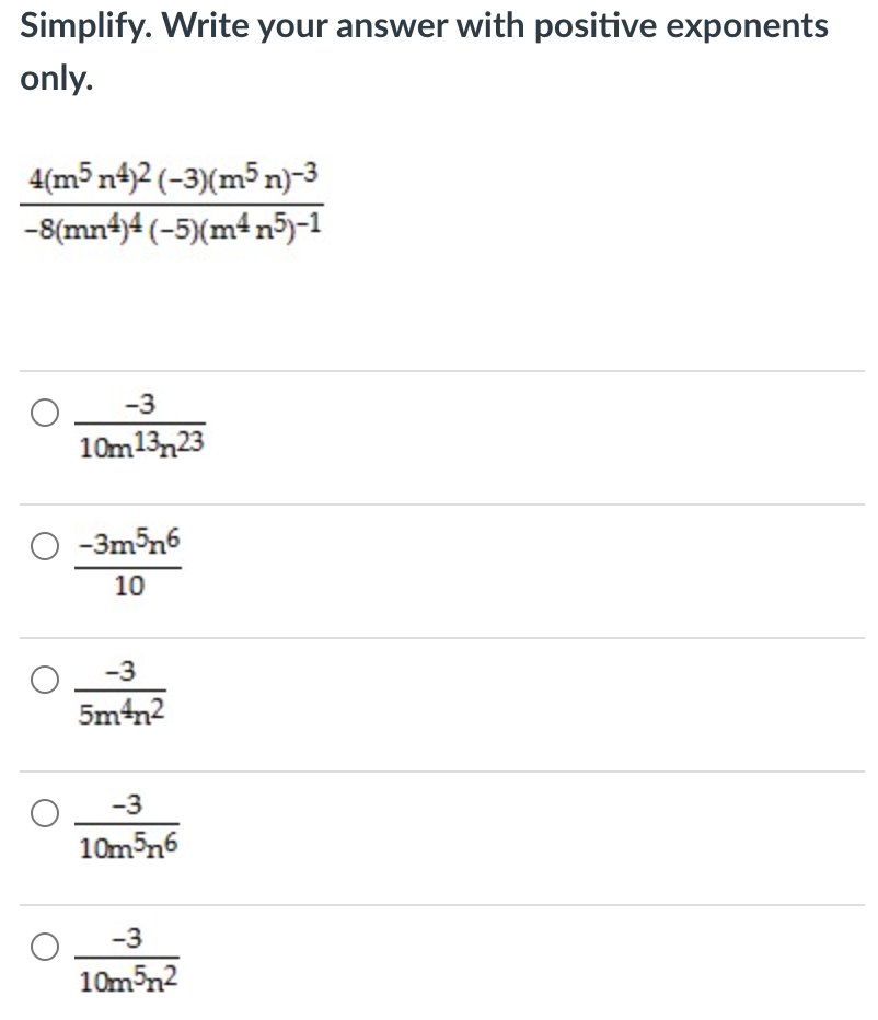 Solved Simplify. Write your answer with positive exponents | Chegg.com