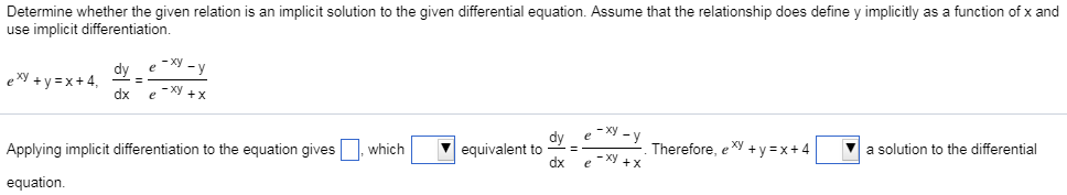 Solved Determine Whether The Given Relation Is An Implicit 