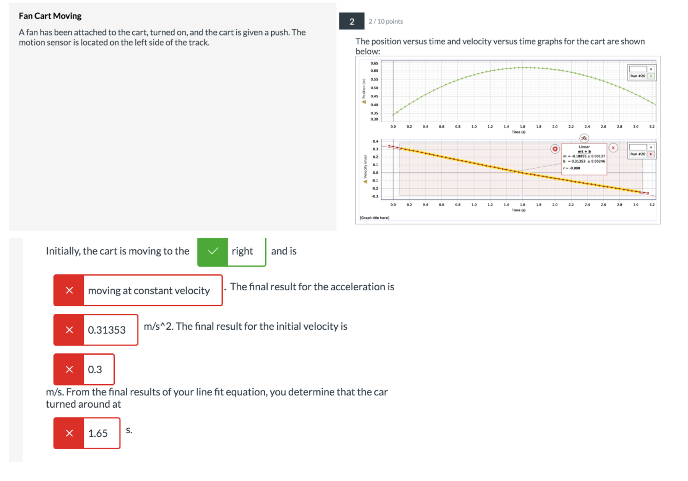 Fan Cart At Rest 1 2.5/5 points A fan has been | Chegg.com