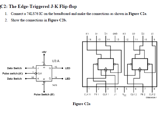 |C2: The Edge-Triggered J-K Flip-flop 1. Connect a | Chegg.com