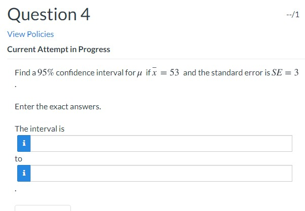 Solved --/1 Question 4 View Policies Current Attempt in | Chegg.com