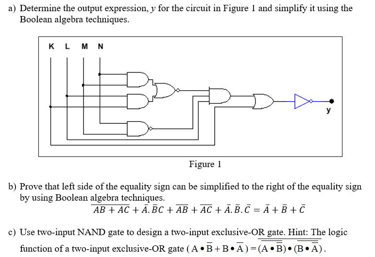 Solved a) Determine the output expression, y for the circuit | Chegg.com