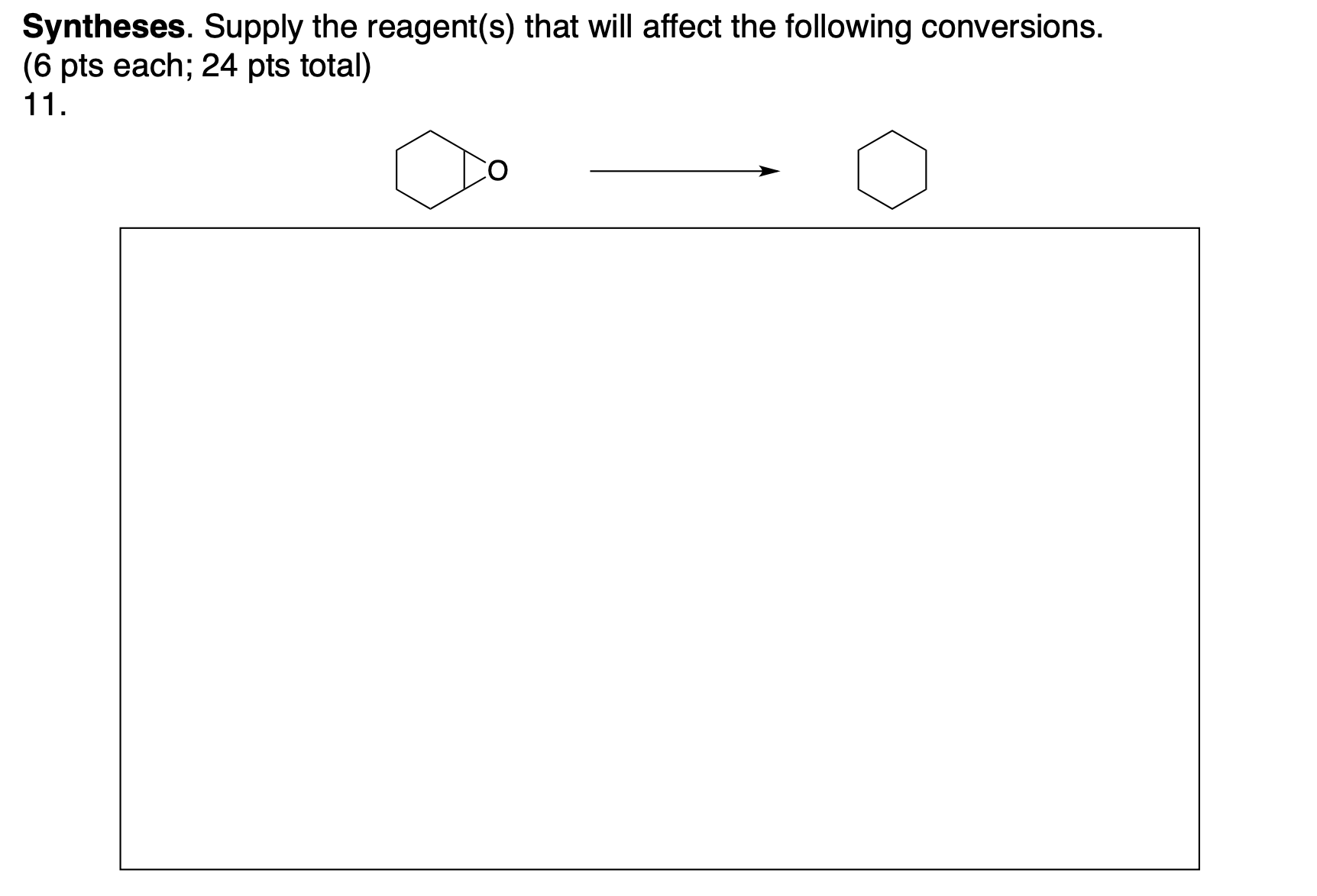 Solved Syntheses. Supply the reagent(s) that will affect the | Chegg.com