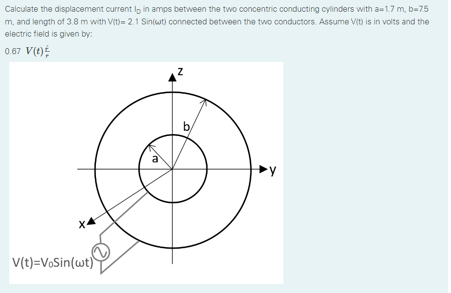 Solved Calculate the displacement current ID in amps between | Chegg.com