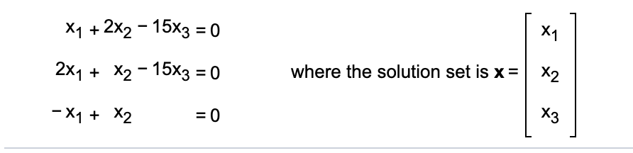Solved Write the solution set of the given homogeneous | Chegg.com