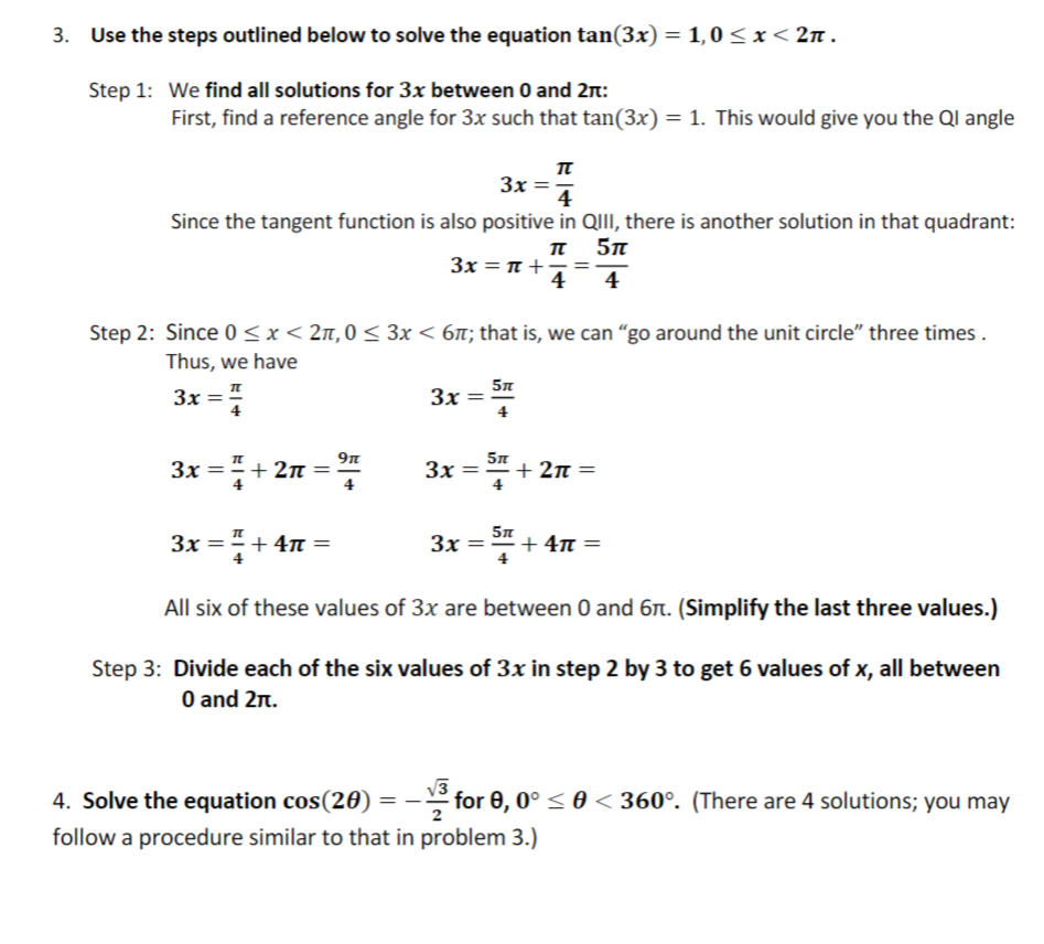 Solved 3. Use the steps outlined below to solve the equation | Chegg.com