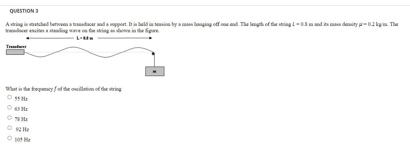 Solved QUESTION 1 The displacement of a vibrating string | Chegg.com