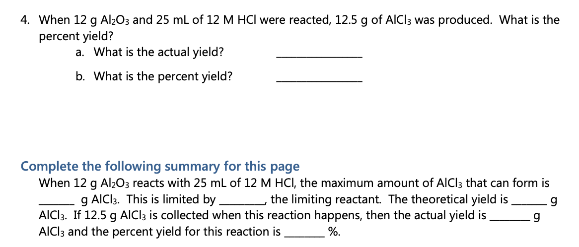 Solved Al2O3 (s) + 6 HCI (aq) + 2 AlCl3 (s) + 3 H2O (1) 4. | Chegg.com