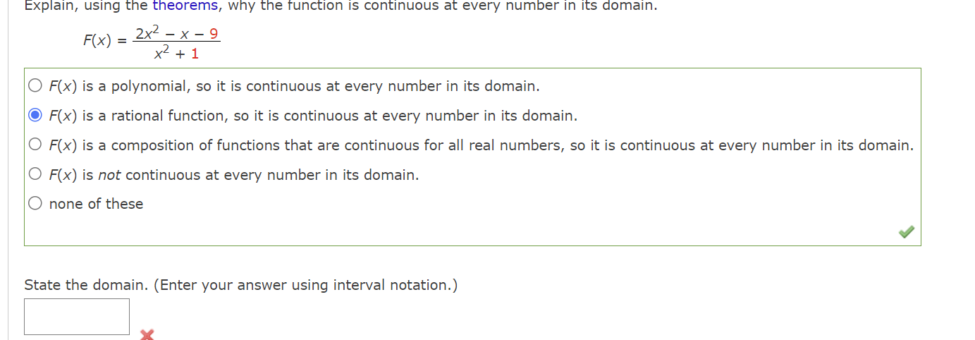 Solved Explain, using the theorems, why the function is | Chegg.com