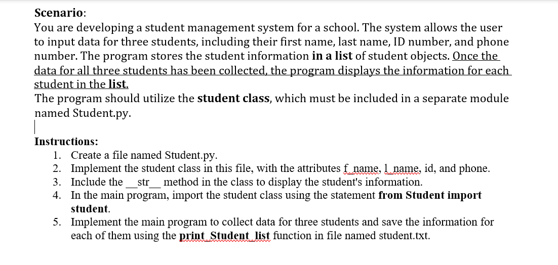 Solved Scenario:You are developing a student management | Chegg.com