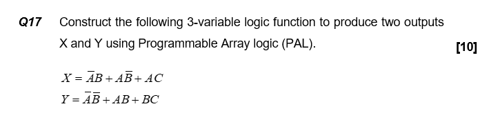 Solved Q17 Construct The Following 3 Variable Logic Function 4196