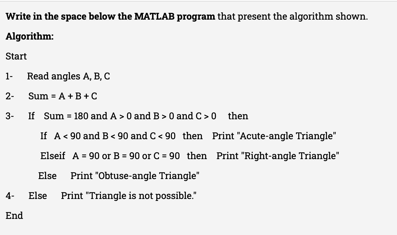 Solved Write in the space below the MATLAB program that | Chegg.com