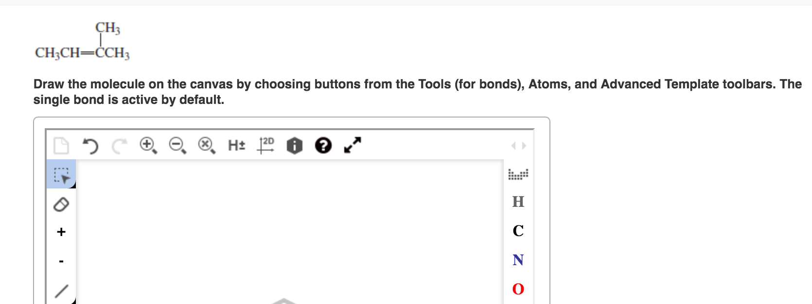 Solved CH CH2CH CH Draw the molecule on the canvas by | Chegg.com