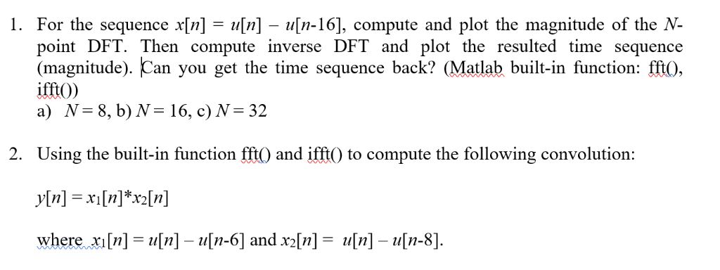 Sequence X N U N U N 16 Compute Plot Magnitude N Point Dft Compute
