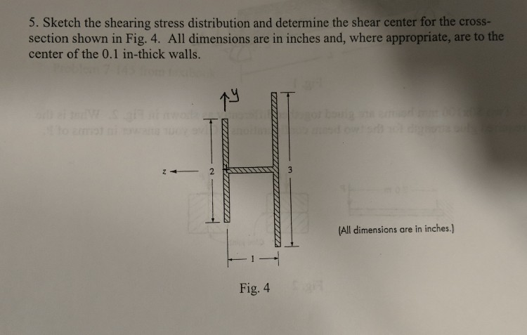 Solved 5. Sketch the shearing stress distribution and | Chegg.com