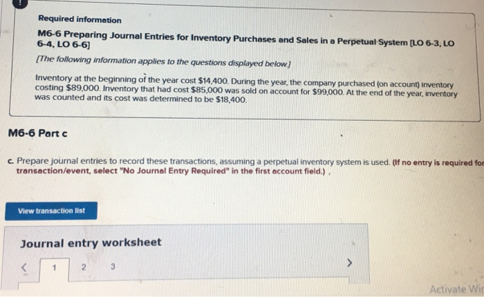 Solved Required information M6-6 Preparing Journal Entries | Chegg.com