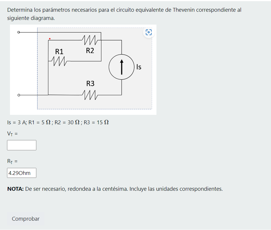 Determina los parámetros necesarios para el circuito | Chegg.com
