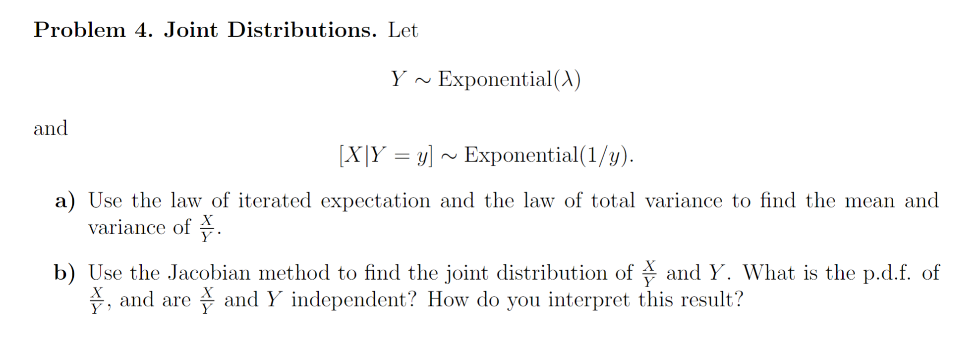 Solved Problem 4. ﻿Joint Distributions. | Chegg.com
