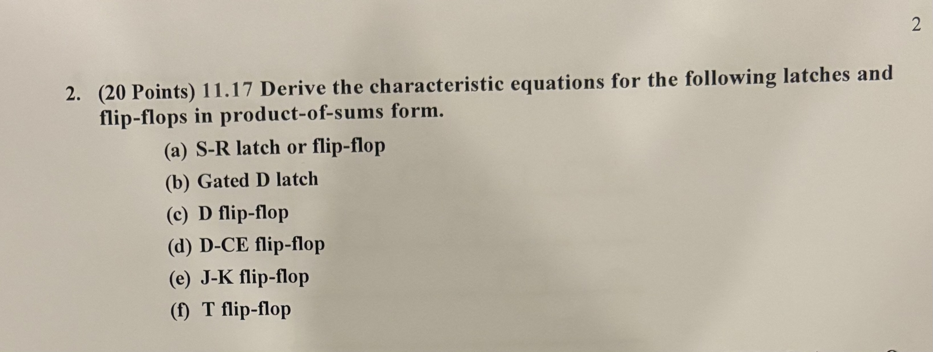 Solved (20 ﻿Points) 11.17 ﻿Derive the characteristic | Chegg.com