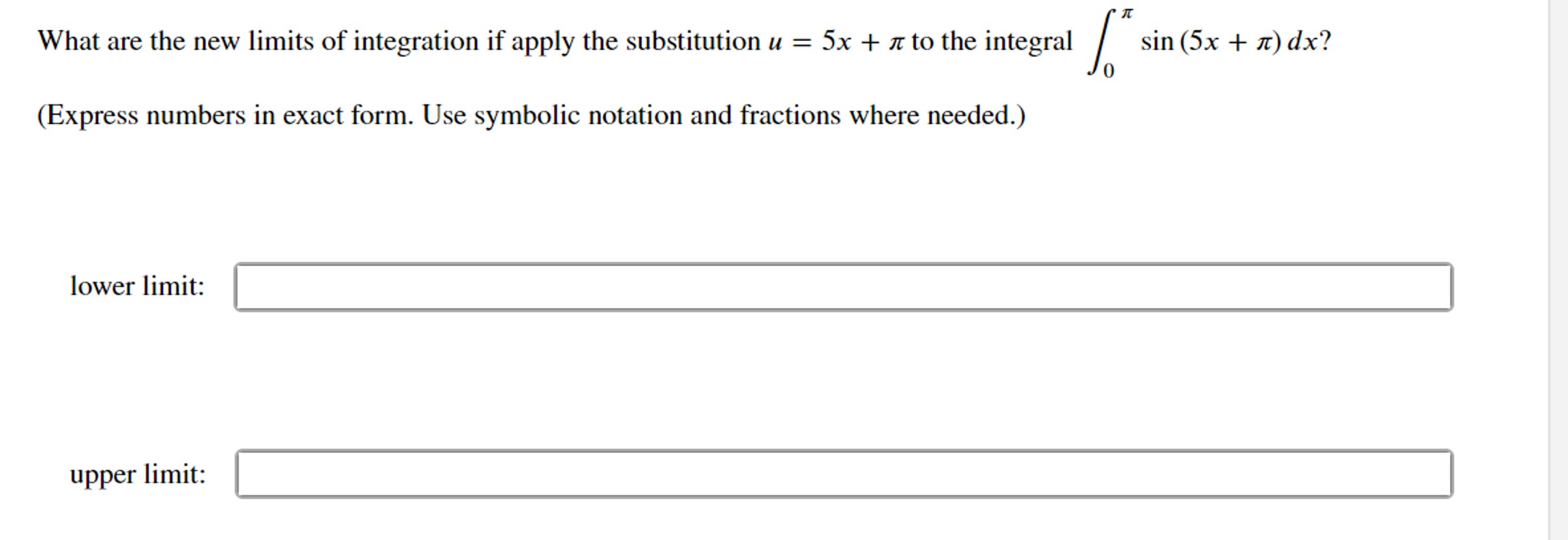 Solved What are the new limits of integration if apply the | Chegg.com