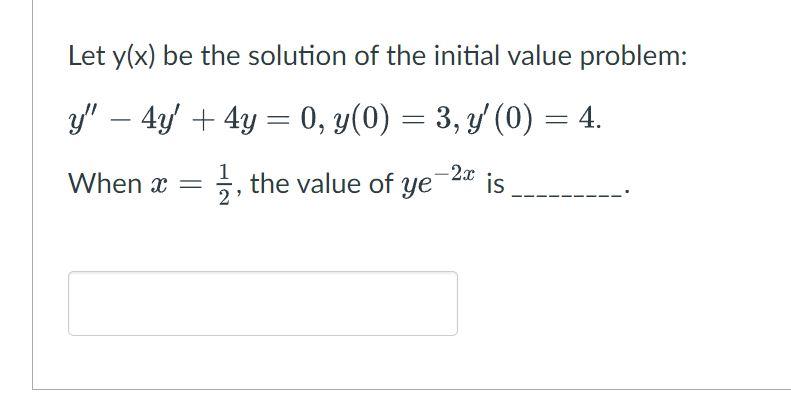 Solved Let y(x) be the solution of the initial value | Chegg.com