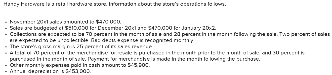 Solved Handy Hardware is a retail hardware store. | Chegg.com
