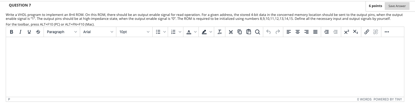 Solved Question 7 6 Points Save Answer Write A Vhdl Program 6893