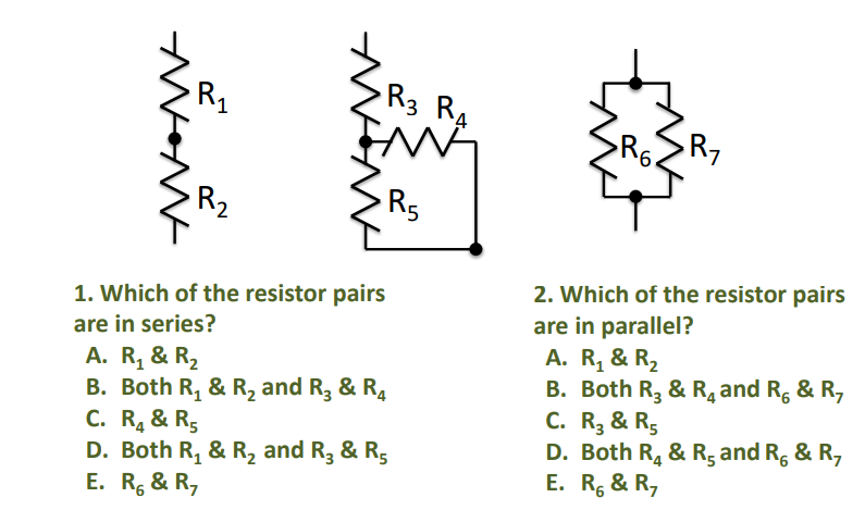 Solved •R₃ RA nära R6 R1 R$ 1. Which of the resistor pairs | Chegg.com